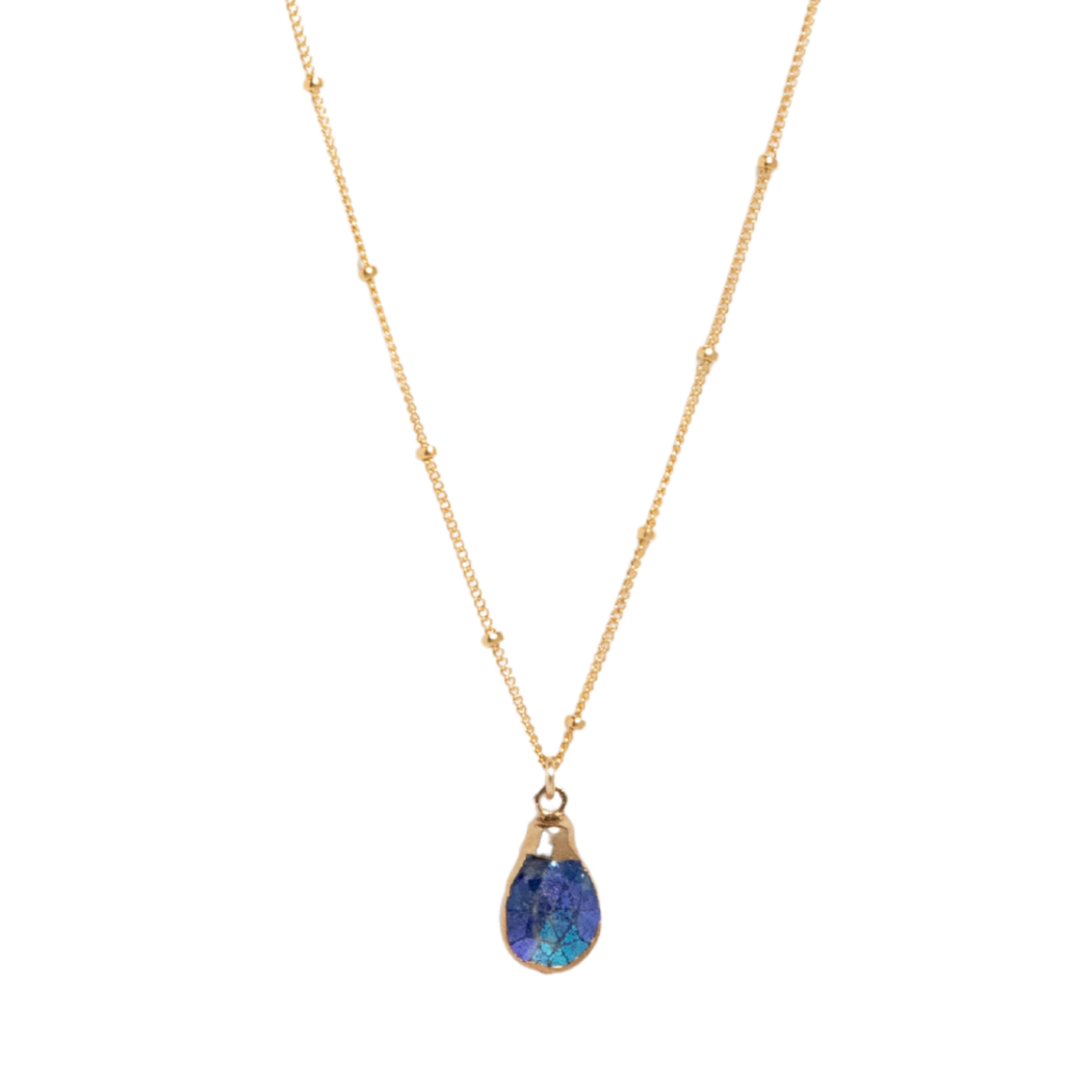 LUX Necklace in Mystic Lapis – Waffles & Honey Jewelry