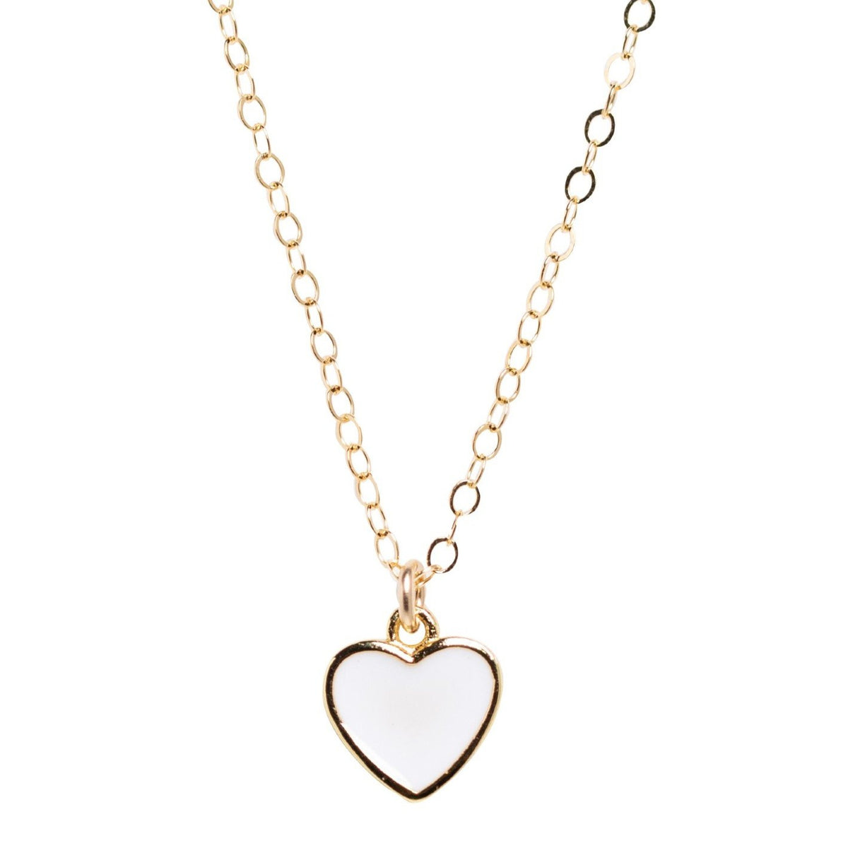 Mini White Heart Necklace – Waffles & Honey Jewelry
